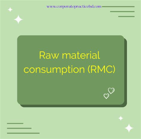 Raw Material Consumption RMC Corporate Practice Bd