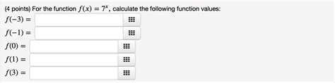 Solved Points For The Function F X Calculate The Chegg Com