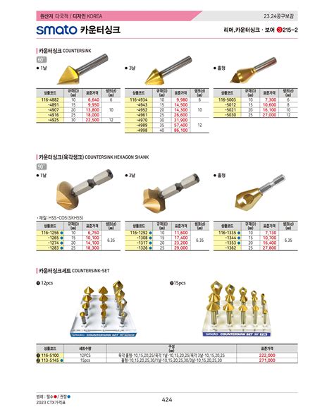 카운터싱크세트 116 5100 크레텍 Brand Shop 공구pcb화학품