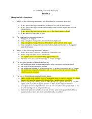 ECO Tutorial Docx ECO Economic Principles Tutorial Multiple Choice Questions