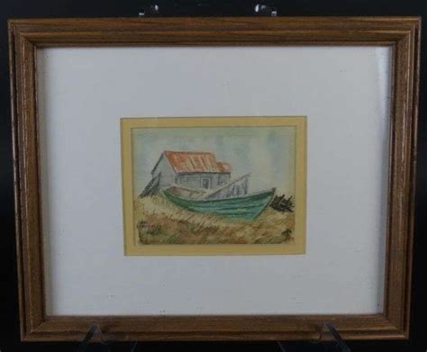 Beautiful Framed Watercolor By Raleigh Artist Dan Averette Gc5 Auctions