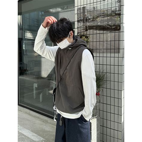 릿니즈 당일출고 3c 남녀공용 나일론 후드 아노락 베스트 조끼 남자 반팔 얇은 바람막이 코디 위시버킷