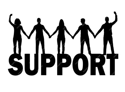 Premium Vector Silhouette Of A Group Of Happy People Of Five Holding