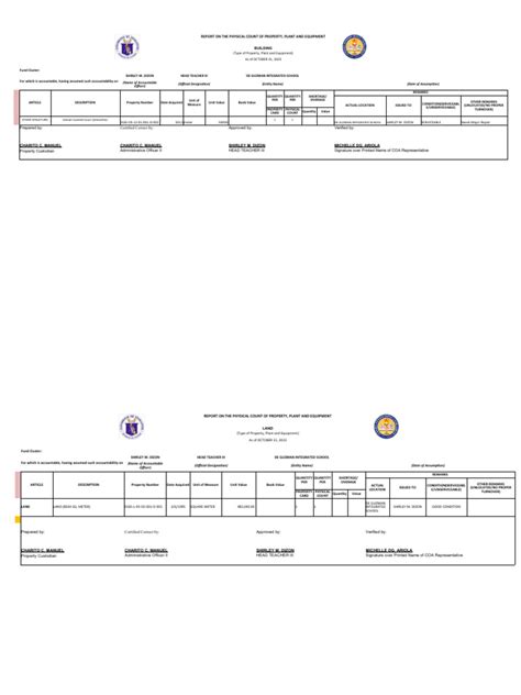 101521 Report On The Physical Count Of Property Plant Equipment Rpcppe Pdf Metrology
