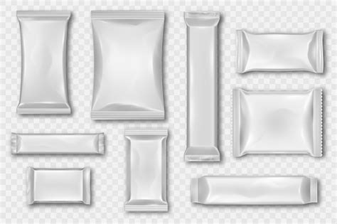 3d 패키지 초콜릿 바 팩 모형입니다 포장지의 흰색 흐름입니다 스낵 파우치 웨이퍼 및 비스킷용 플라스틱 패킷 현실적인 사탕 포장 제품 용기 벡터 포일 상자 세트 포장에 대한