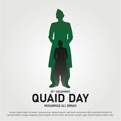Quaid E Azam Day 12월 25일 축하 소셜 미디어 포스트 디자인 프리미엄 벡터