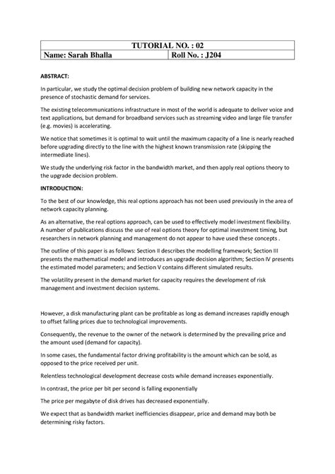 Tutorial Of Network Design Docsity