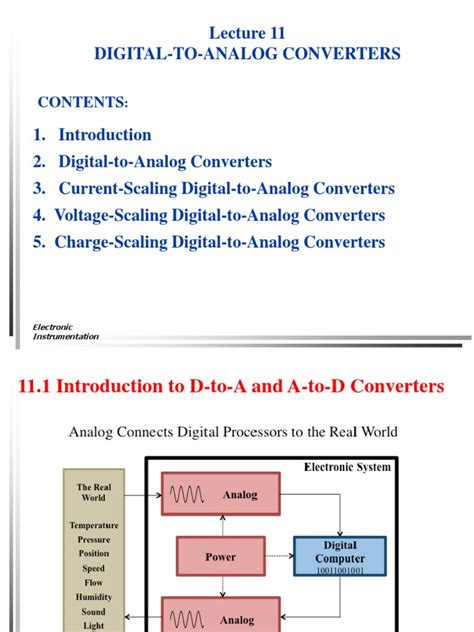 Lecture 11 D To A Conversion 2019 2 Pdf Analog To Digital Converter Digital To Analog