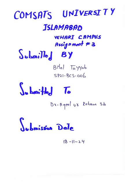 Bilal Tayyab Sp21 Bcs 006 Assignment3 Pdf