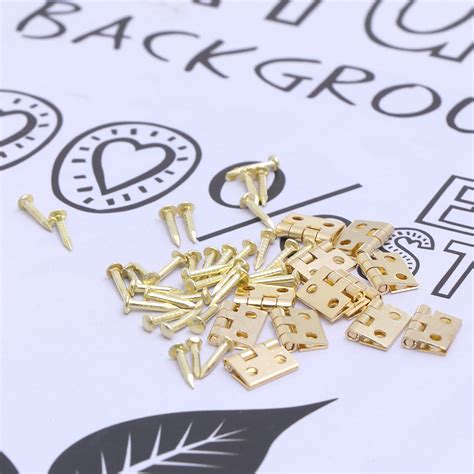 Mini Hinges Copper Miniature Metal 112 Screws Gem Vicedeal