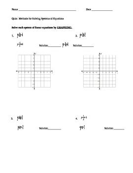 Systems Of Equations Quiz By Math For The Critical Thinker TpT