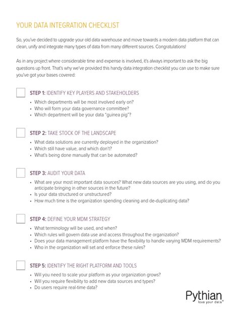 Your Data Integration Checklist Step 1 Identify Key Players And