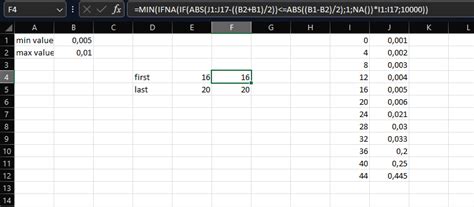 Excel First Cell Within A Numerical Range In A Column Stack Overflow