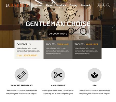 Webdesign Uxdesign Barbershop Ui Branding Designinspiration