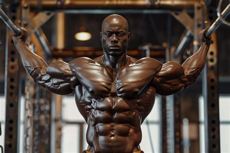 Premium Photo Bodybuilder Training Chest Muscles