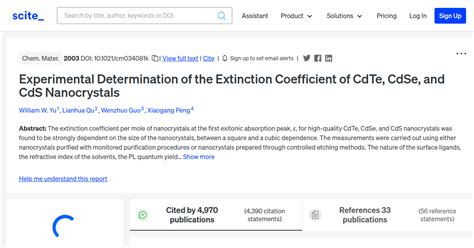 Experimental Determination Of The Extinction Coefficient Of Cdte Cdse