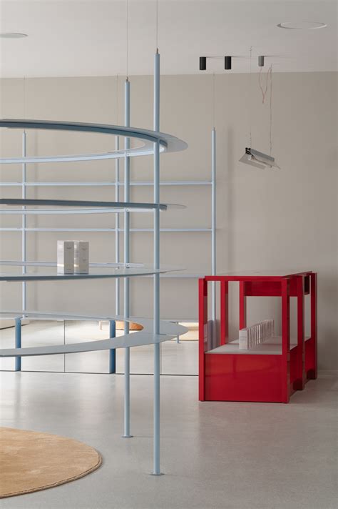 Circular Shelving Units Outline Njoy Sex Shop S Minimal Interior In Kyiv