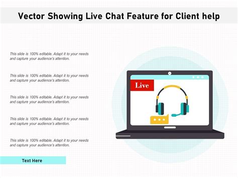 Vector Showing Live Chat Feature For Client Help Ppt PowerPoint Presentation Professional Format PDF