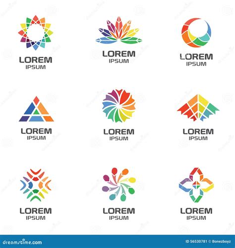 Set Of Abstract Geometric Logos For Business Company Stock Vector Illustration Of Business