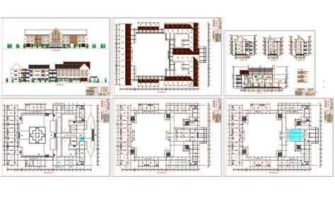 University Architecture Masterplan Autocad Drawing Cadbull