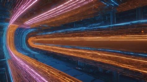 Premium Photo 3d Rendering Blue Diverging Technological Lines