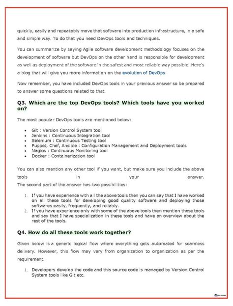 Devops Interview Questions And Answers Pdf Connect 4 Techs