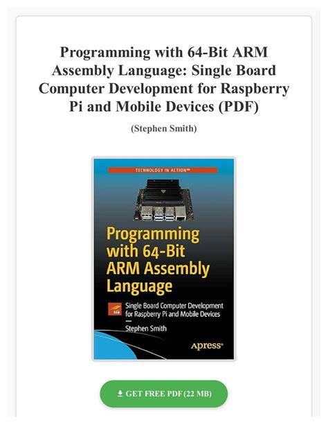 Pdf Programming With 64 Bit Arm Assembly Language Single Board Computer Development For