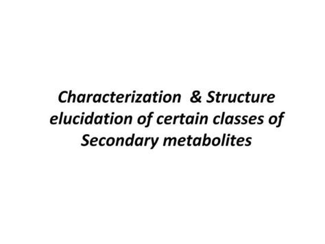 Nicotine Structural Elucidation Ppt