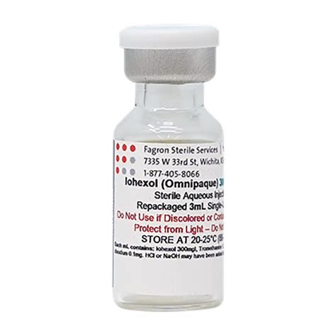 Iohexol Omnipaque™ Injection 300 Mg Ml 900mg 3ml In A 3 Ml Vial