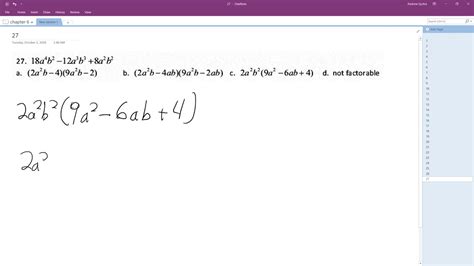18a 4b 2 12a 3b 3 8a 2b 2 Factor The Following Polynomial