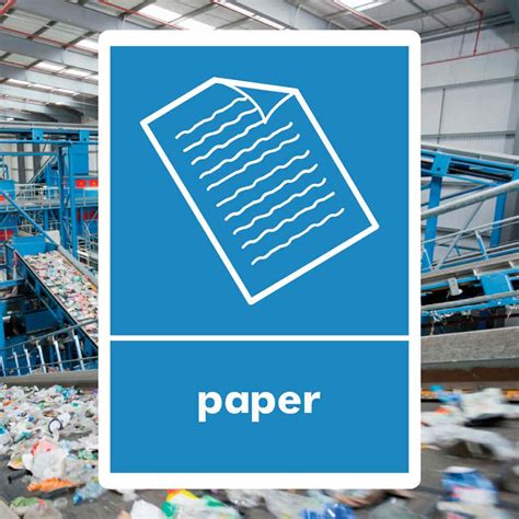 Paper Recycle Sign Durable Compliant Recycling Sign