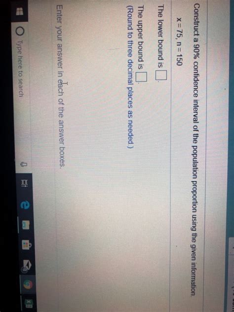 Solved Construct A 90 Confidence Interval Of The Population