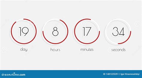 Time Illustration Day Hour Minutes Seconds Flip Countdown Timer Stock Vector Illustration