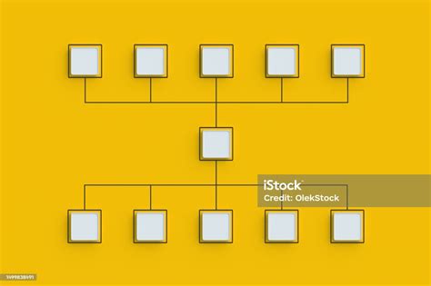 Scheme Made From Empty Buttons Hierarchical Organizational Chart Concept Management And