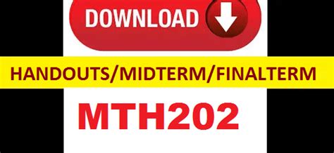 Mth202 Midterm Papersfinal Term Solved Papers By Moaazvu Handouts