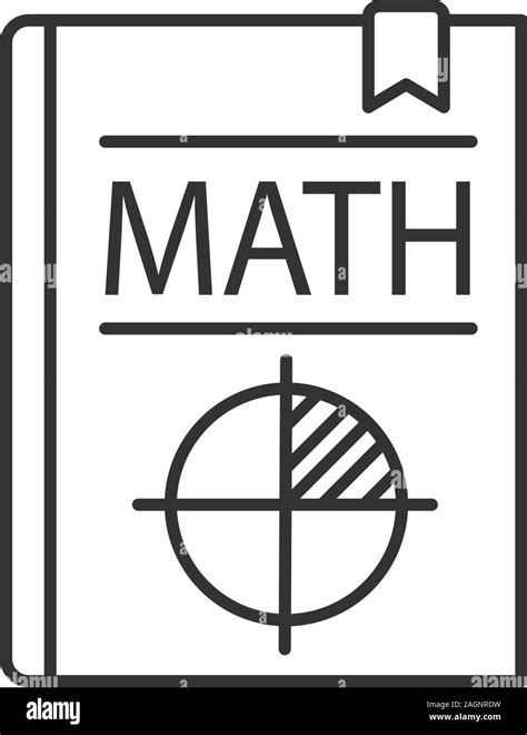 Math Textbook Linear Icon Mathematics Book Thin Line Illustration Geometry Contour Symbol