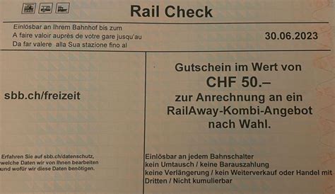 SBB Rail Check RailAway Kombi Neu gemäss Beschreibung in Birr für CHF 30 mit Lieferung