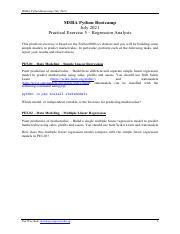 MSBA Python Bootcamp July 2021 Practical Exercise 05 Pdf MSBA
