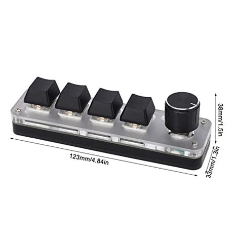 One Handed Programmable Mechanical Keyboard Programming Macro Pad Rotating Knob USB Key Mini