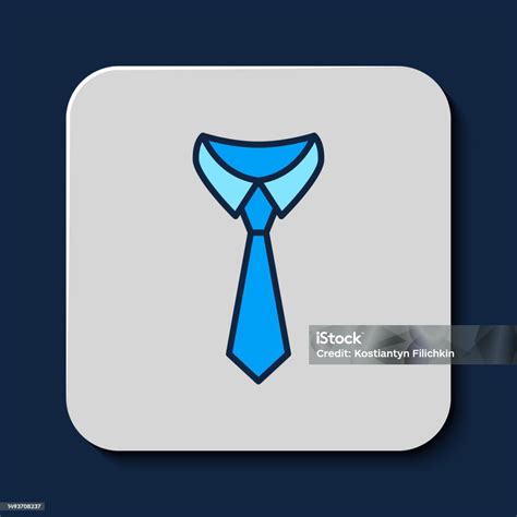 채워진 윤곽선 넥타이 아이콘은 파란색 배경에 분리되어 있습니다 넥타이와 목걸이 기호 벡터 0명에 대한 스톡 벡터 아트 및 기타 이미지 Istock