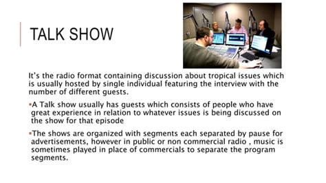 Radio Formats PPTX Talk Show Genres