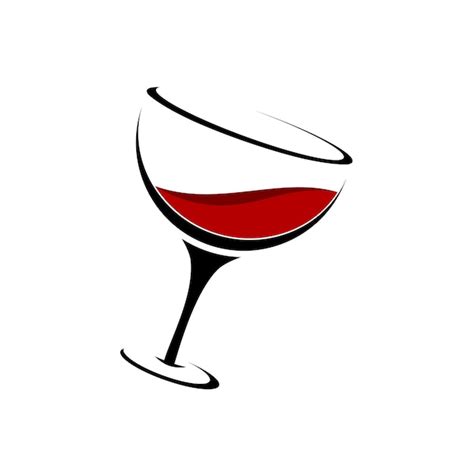 Premium Vector Red Wine Glass Line Art Logo Concept