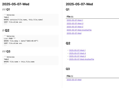 Dataview Query To Use In A Template To List File Versions Help