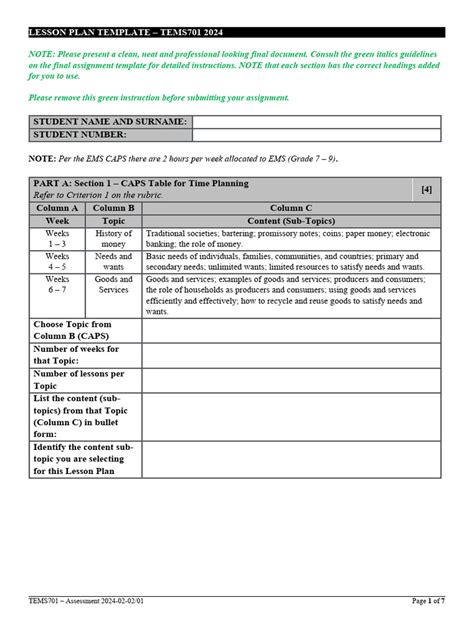 Stadio Editable Lesson Plan Templatetems701 Ss1 2024 1 Pdf