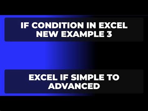 If Condition In Excel New Example 3 Excel IF Simple To Advanced YouTube