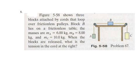 Solved B Figure Shows Three Blocks Attached By Cords Chegg Com