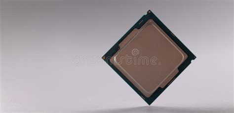 Central Processing Unit Processor Chip On Grey Background Stock Image