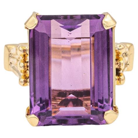 Tiffany And Co 14k Yellow Gold And Amethyst Vintage Ring At 1stdibs