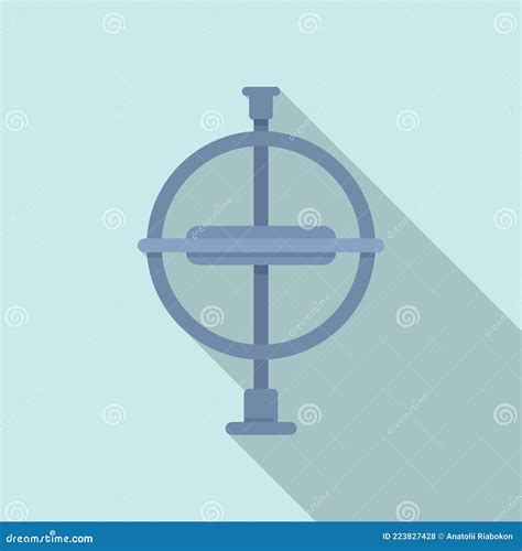 Aviation Gyroscope Icon Flat Vector Accelerometer Sensor Stock Vector