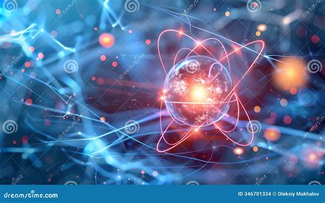 Visualization Of Atomic Structure With Electron Orbiting Nucleus Representing Fundamental